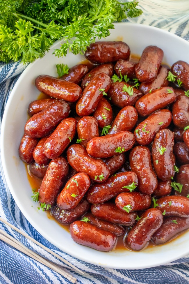 Sweet and Tangy Slow Cooker Little Smokies - The Recipe Pot
